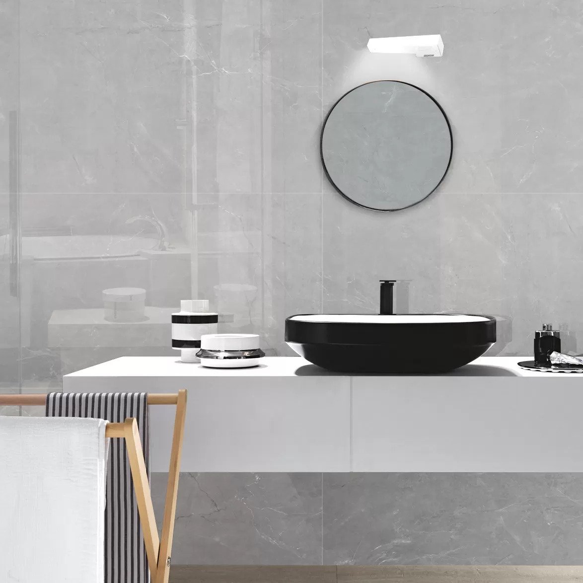 Thunder Grey Marble tile bathroom - Tiles of London