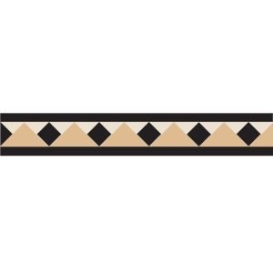 Palladian Black White and Cognac Border Victorian - Tiles of London