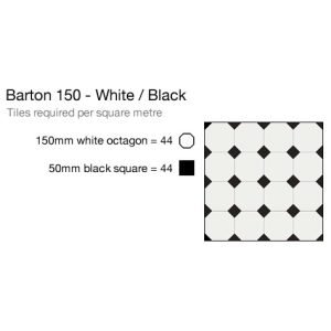 Barton 150 Black and White Victorian - Tiles of London
